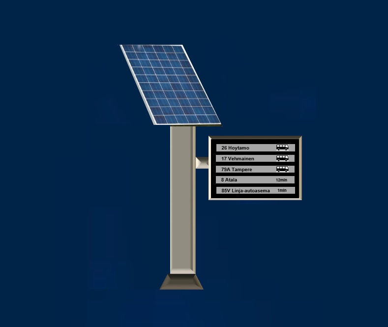 Solar-powered bus station terminal system